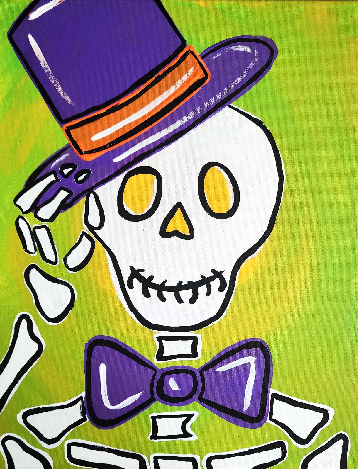 Skeleton with Hat – the Paintbrush Party